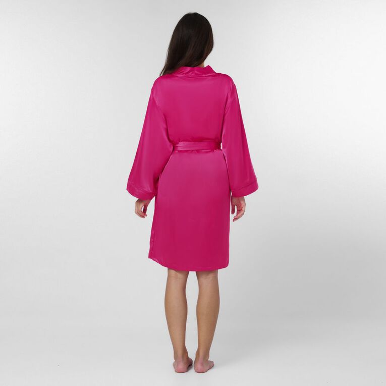 H&H Women's Satin Robe Pink Dark | The Warehouse