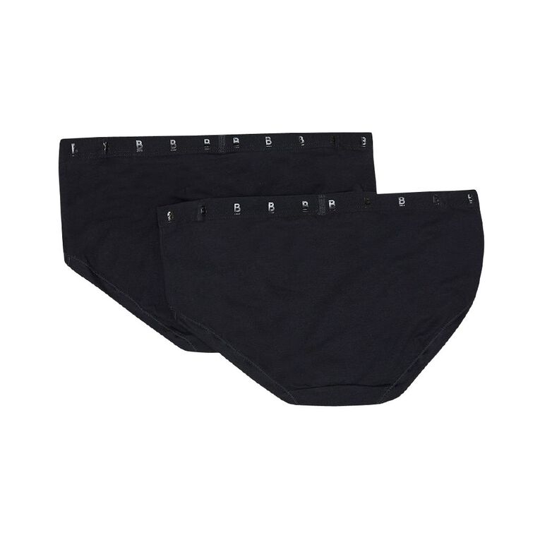 B FOR BONDS Women's Midi Briefs 2 Pack Black | The Warehouse