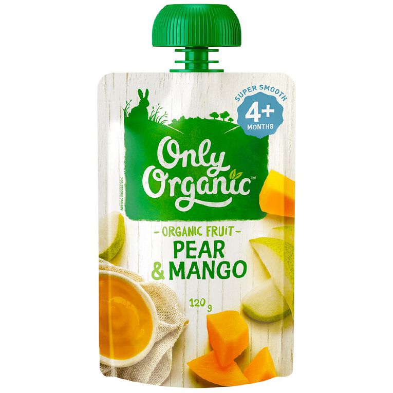 Only Organic Pear & Mango Pouch 120g | The Warehouse