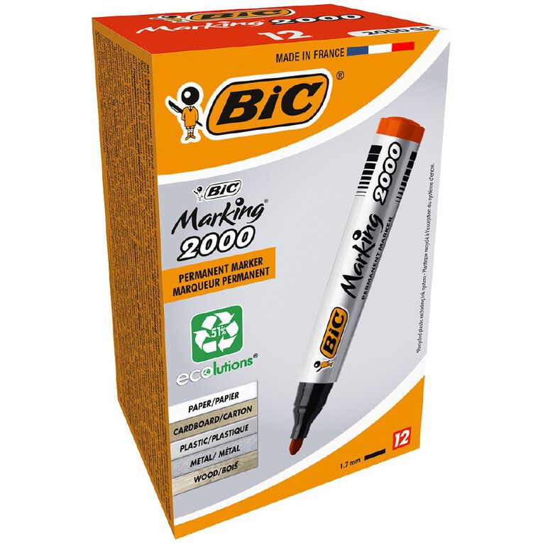 Bic Vivid Permanent Marker Red 12 Pack Red | The Warehouse