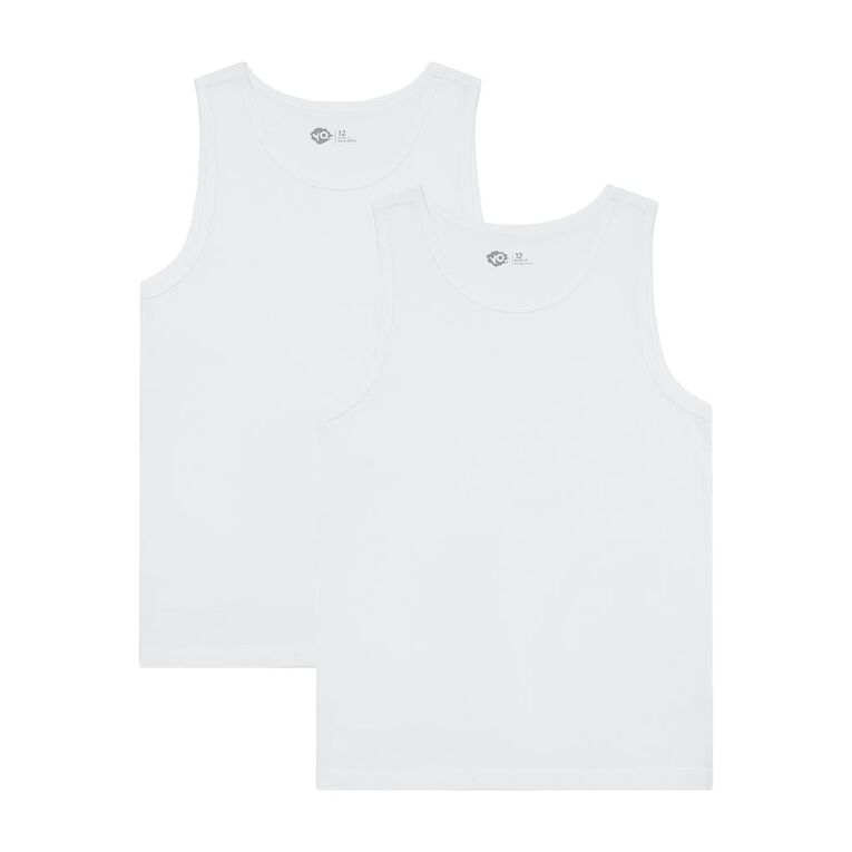 Young Original Plain Singlet White | The Warehouse