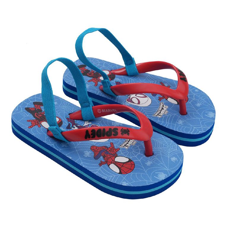Spider-Man Junior Kids' Jandals Blue Mid | The Warehouse