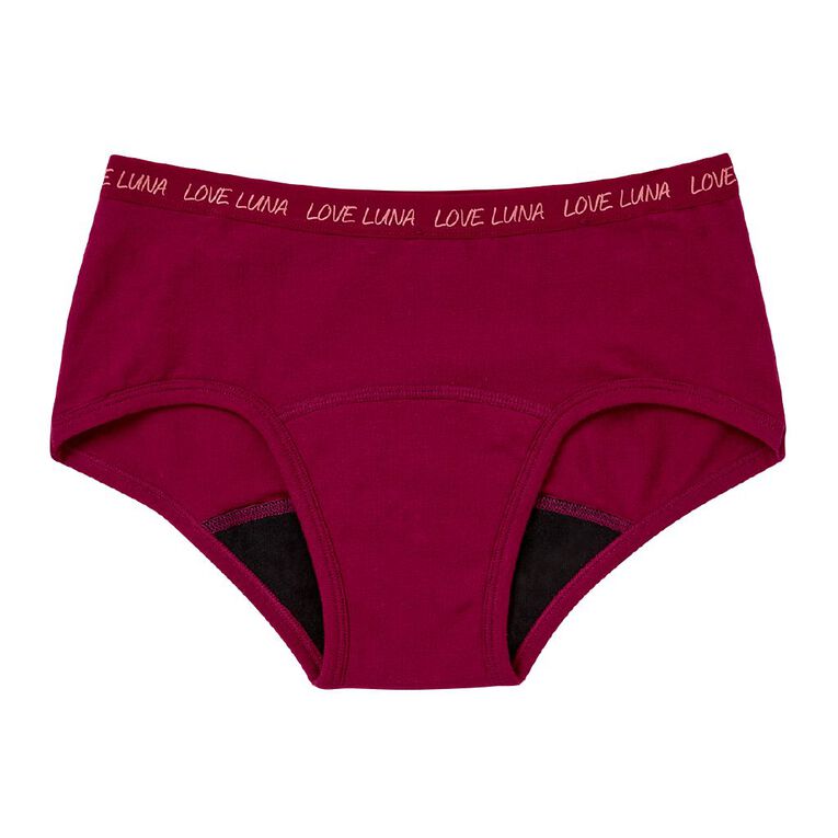 Love Luna Teen's Period Boyleg Briefs Red Dark | The Warehouse
