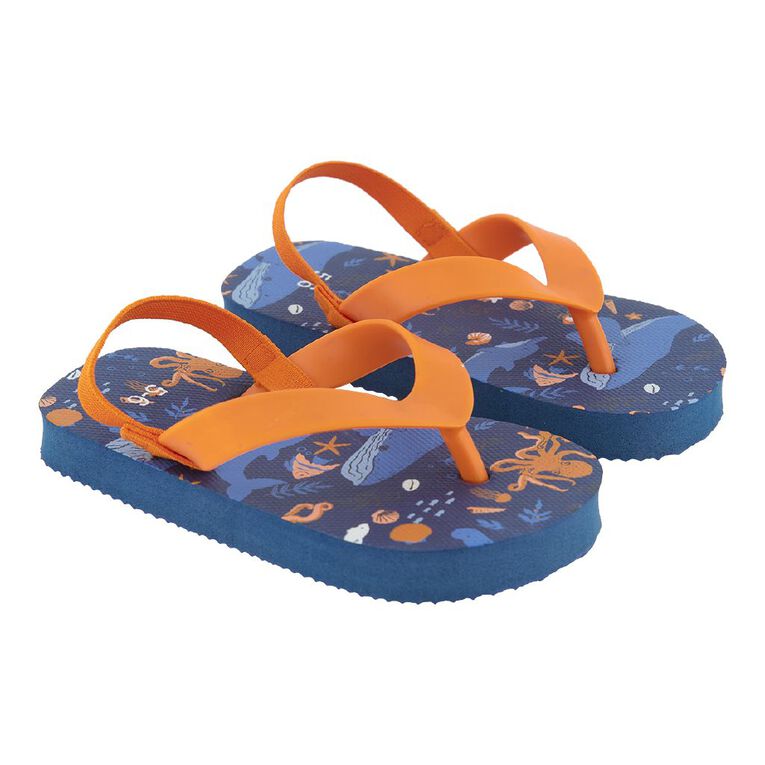 Young Original Junior Kids' Recycled Printed Jandals Blue Dark | The ...