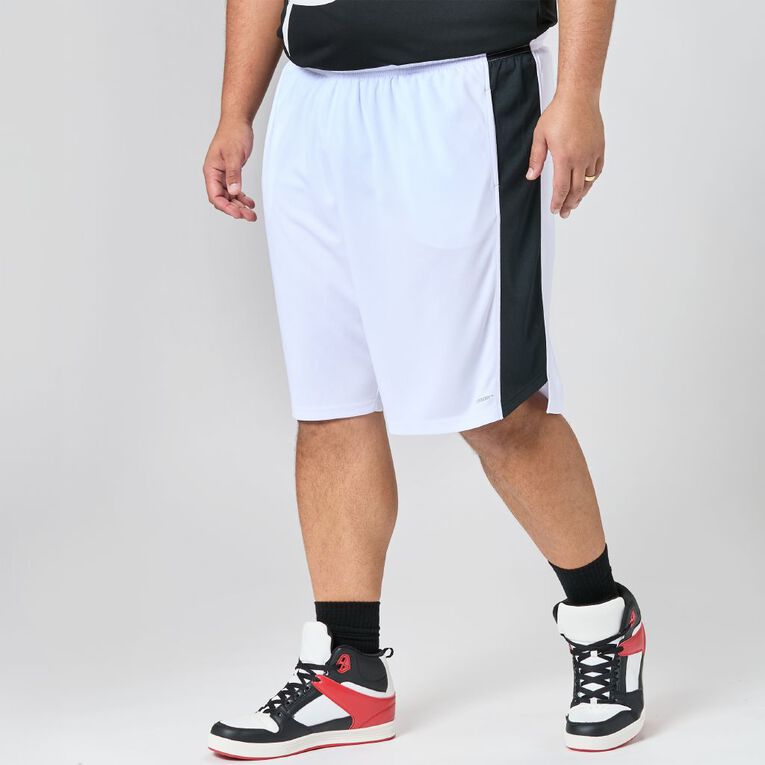 Active Intent Men's Panel Basketball Shorts White | The Warehouse