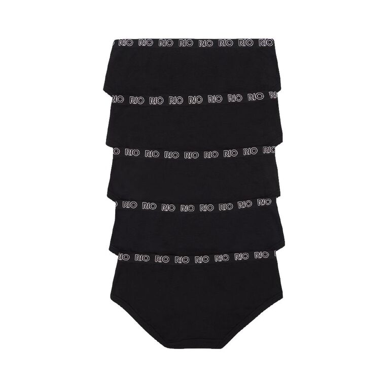 Rio Women's Boyleg Briefs 5 Pack Black S22 BK1 | The Warehouse