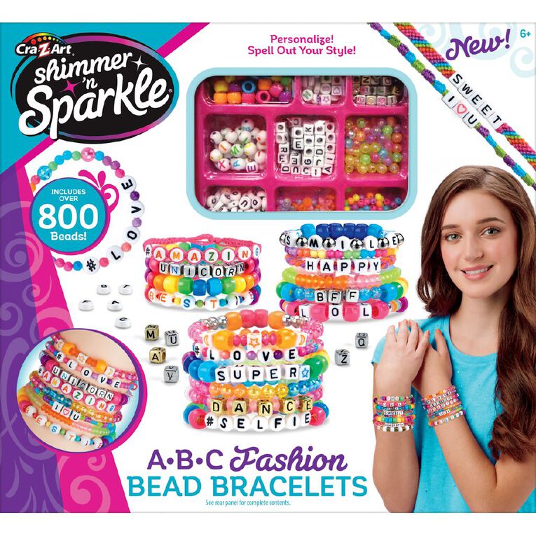 Shimmer n Sparkle ABC Fashion Bead Bracelets | The Warehouse
