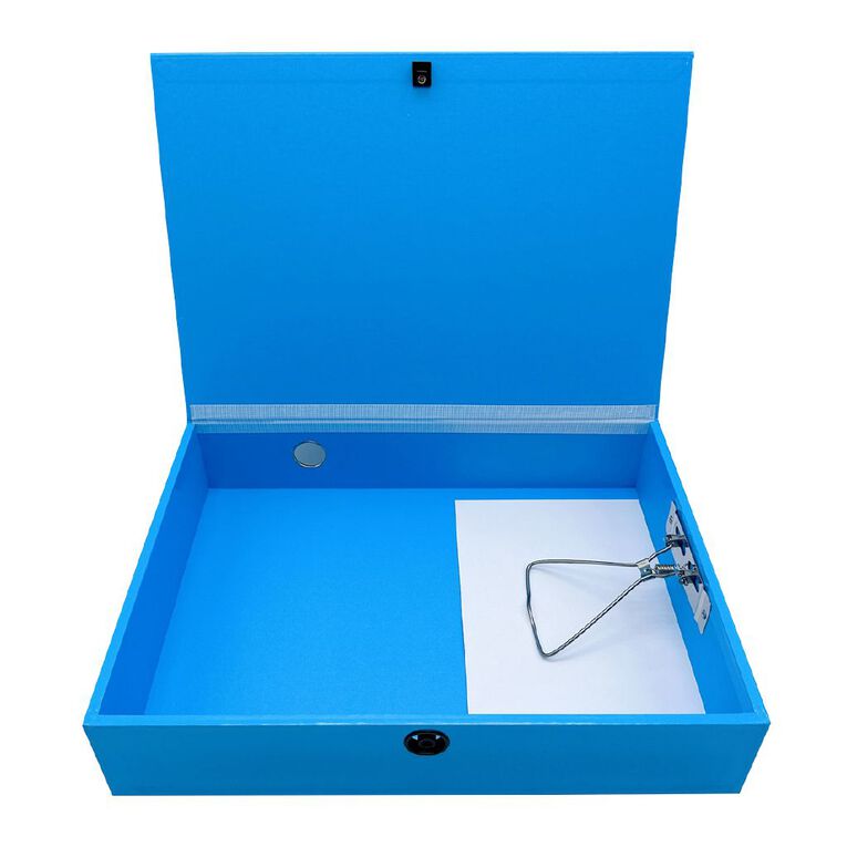 WS Pressboard Box File Blue Foolscap Blue | The Warehouse