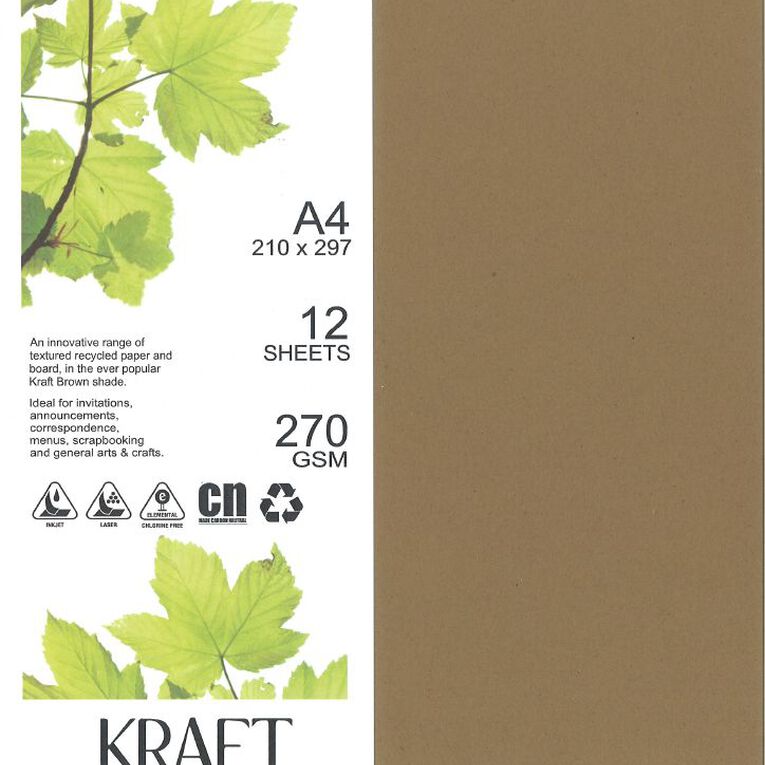 Direct Paper Enviro Board 270gsm Kraft A4 12 Pack Brown Mid | The Warehouse