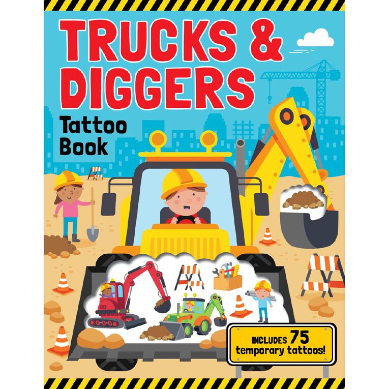 Trucks & Diggers Tattoo Activity Book | The Warehouse