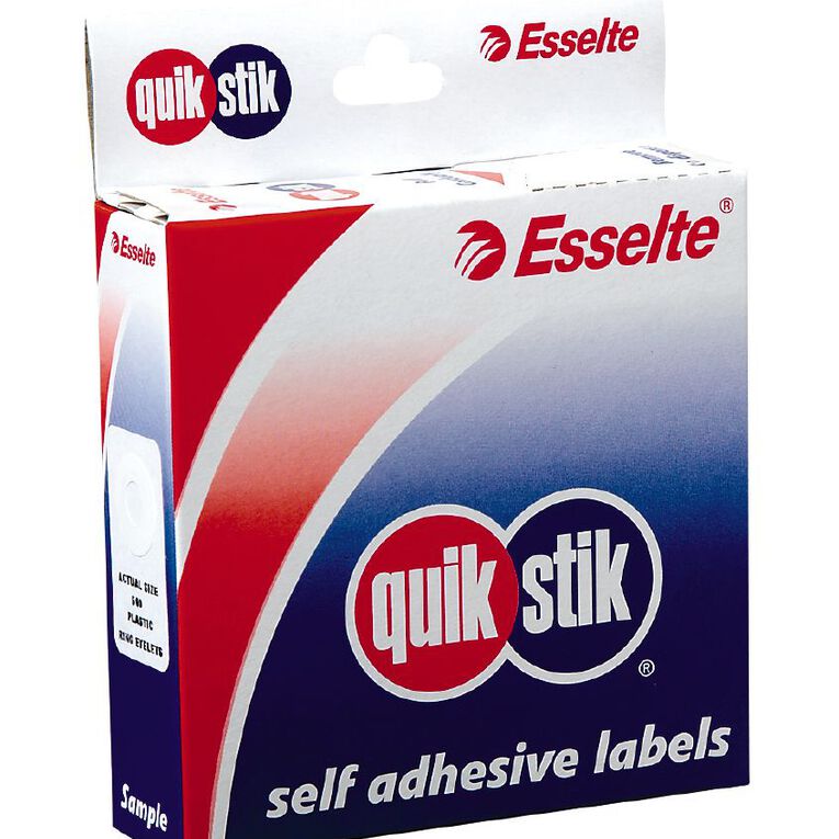 Quik Stik Labels Ring Eyelets Labels White 200 Pack White | The Warehouse