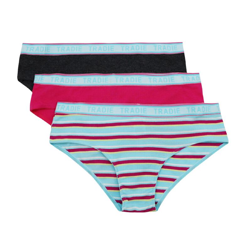 Tradie Women's Rib Boyshort 2 Pack Pink Dark | The Warehouse