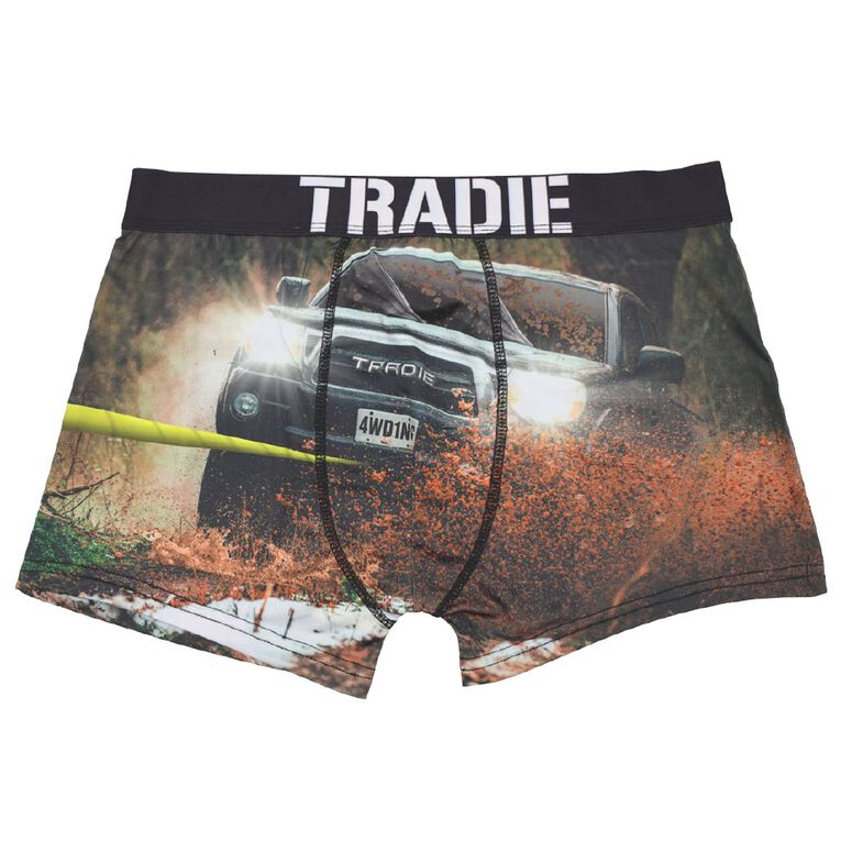 Tradie Men's Work N Surf Photo Trunks Black | The Warehouse