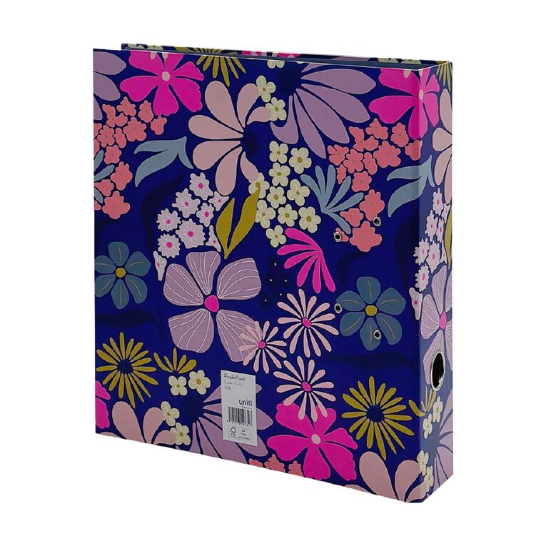Uniti Floral Lever Arch Purple Mid A4 Purple Mid | The Warehouse
