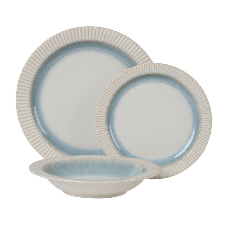 Living & Co Modern Dinnerware Set Blue 12 Piece Blue | The Warehouse