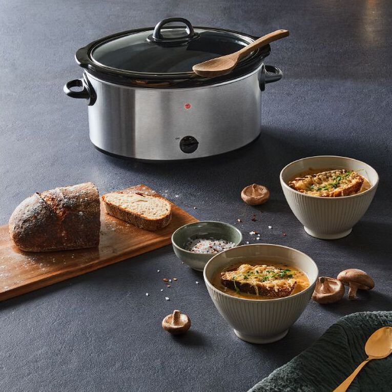 Living & Co Slow Cooker 5.7L Stainless Steel | The Warehouse
