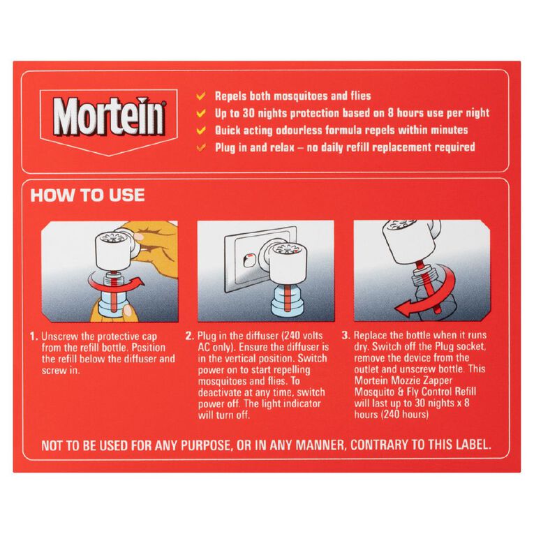 Mortein Peaceful Nights Mosquito & Fly Plug In Prime Pack 25ml | The ...