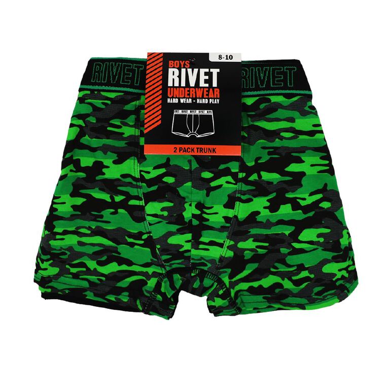 Rivet Boys' Trunks 2 Pack Black/Green | The Warehouse