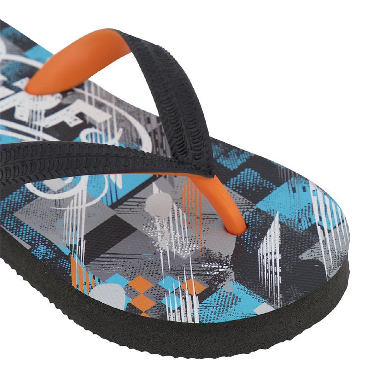 Young Original Senior Kids' Printed Jandals Black | The Warehouse