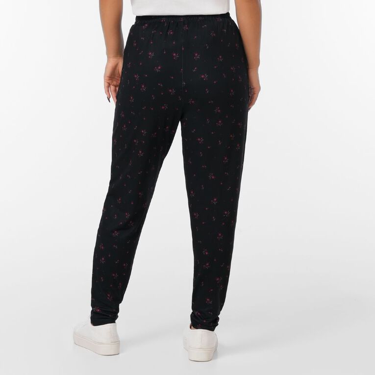 H&H Women's Stretch Printed Harem Pants Black | The Warehouse