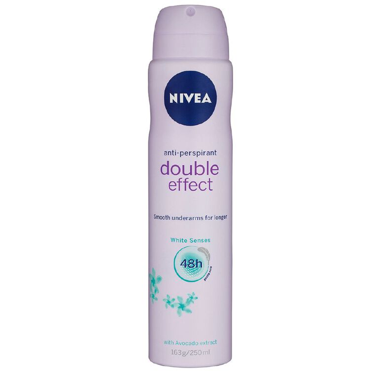Nivea Double Effect White Senses Deodorant Aerosol 250ml | The Warehouse