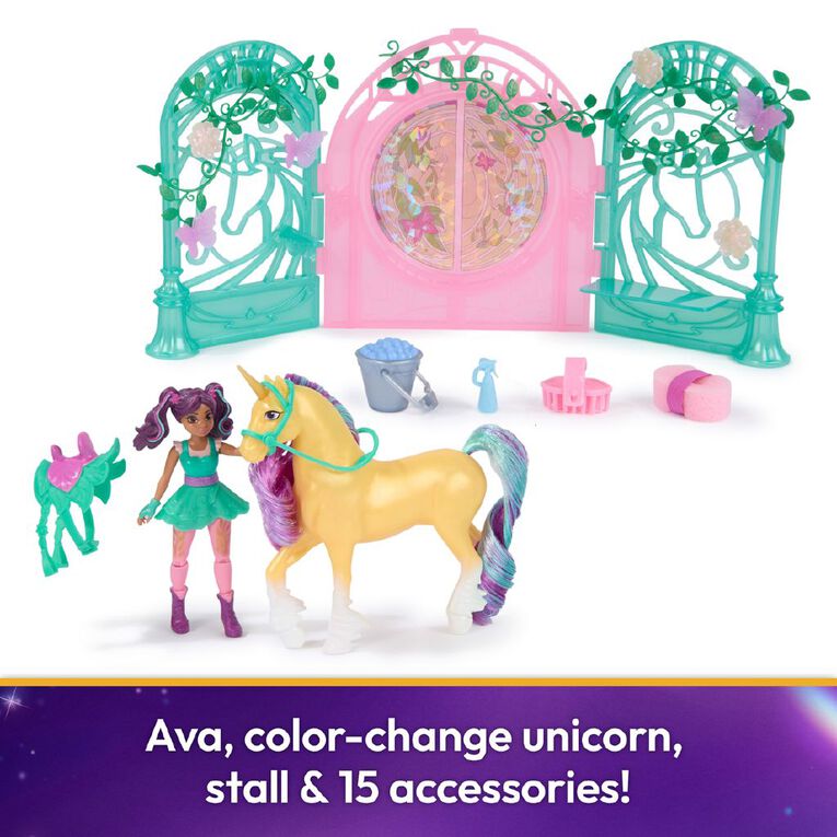 Unicorn Academy Ava & Leaf Colour Change Leaf Stall Playset | The Warehouse