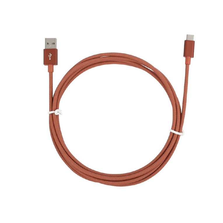 Poppy USB-C Cable Burnt 2m | The Warehouse