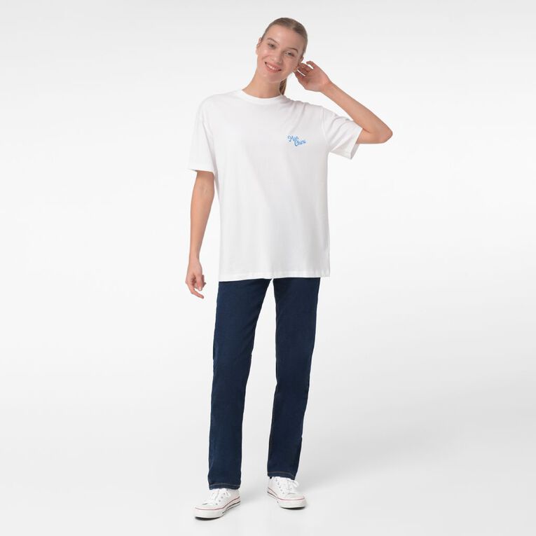 H&H Women's Essential Boyfriend Graphic Tee White MON CHERI | The Warehouse