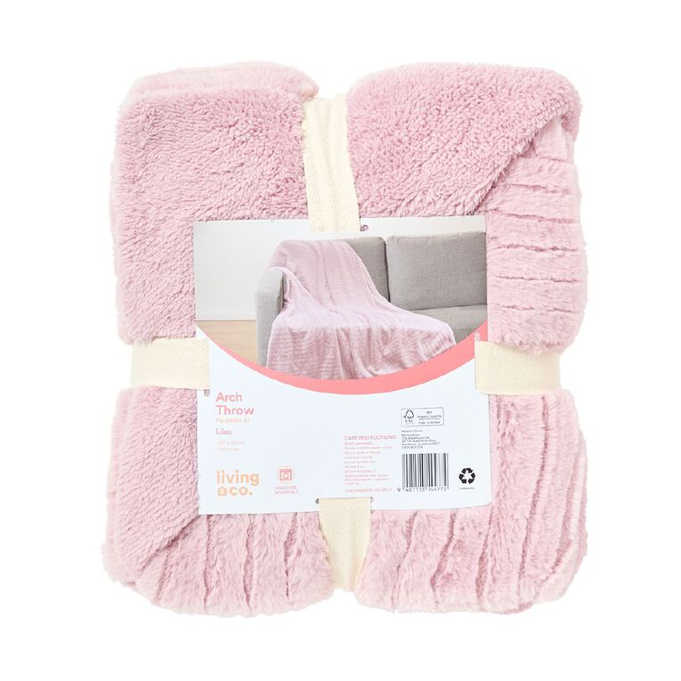 Living & Co Arch Throw 127cm x 152cm Lilac | The Warehouse