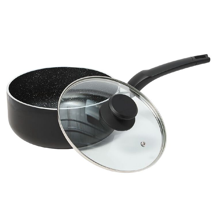 Living & Co Stone Saucepan Black 20cm Black | The Warehouse