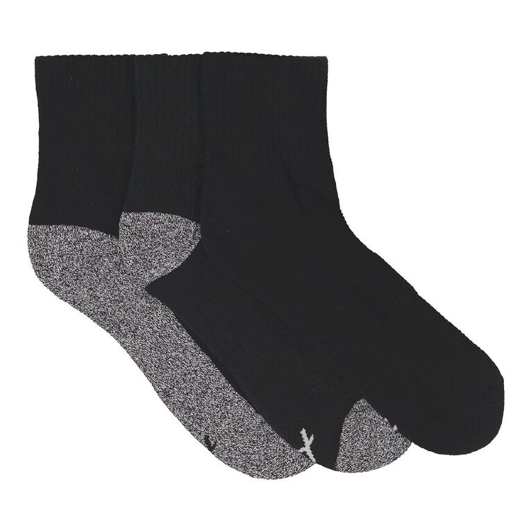 Active Intent Women's Quarter Crew Sport Socks 3 Pack Black | The Warehouse