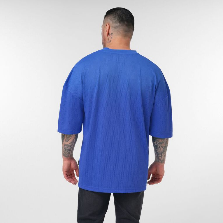 Garage Men's Oversized Mesh Tee Blue Mid | The Warehouse