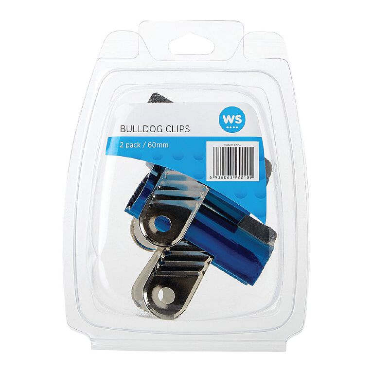 WS Bulldog Clips 60mm 2 Pack Blue Mid Blue Mid | The Warehouse