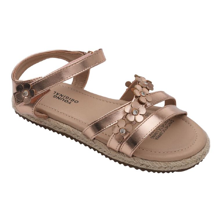 Young Original Senior Kids' Flower Espadrille Sandals Yellow Mid | The ...