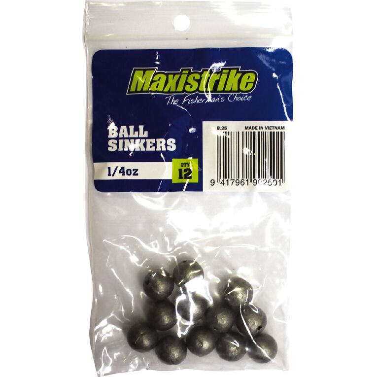 Maxistrike Fishing Sinkers Ball 1/4 oz 12 Pack | The Warehouse