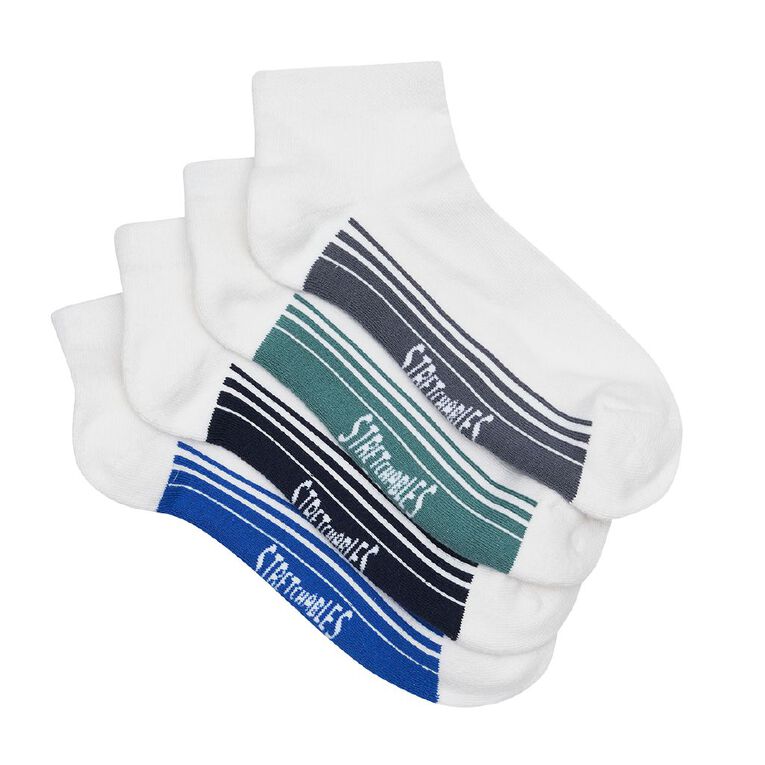 Rio Men's Low Cut Stretchable Socks 4 Pack White 26K | The Warehouse