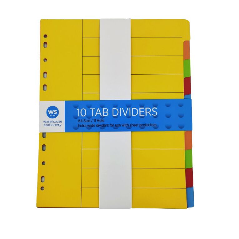 WS 10 Tab X Wide Coloured Dividers | The Warehouse