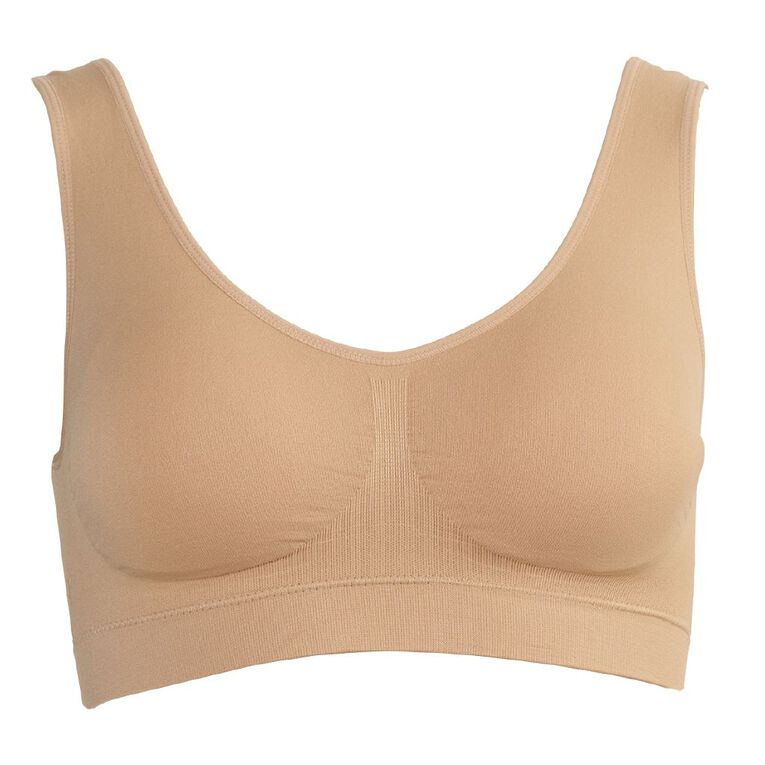 H&H Women's Wirefree Seamless Bra 2 Pack Natural | The Warehouse