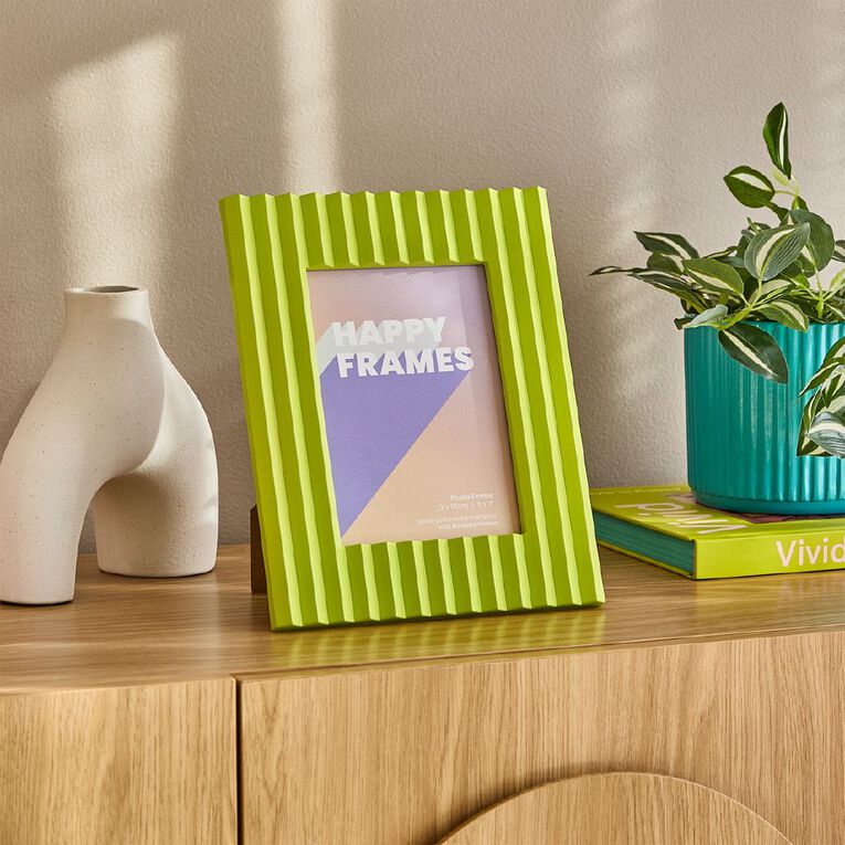 Happy Frames Large Vertical Ribbed 13x18 Lime Lime | The Warehouse