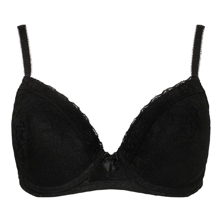 H&H Women's Poppy Lace Contour Bra Black | The Warehouse