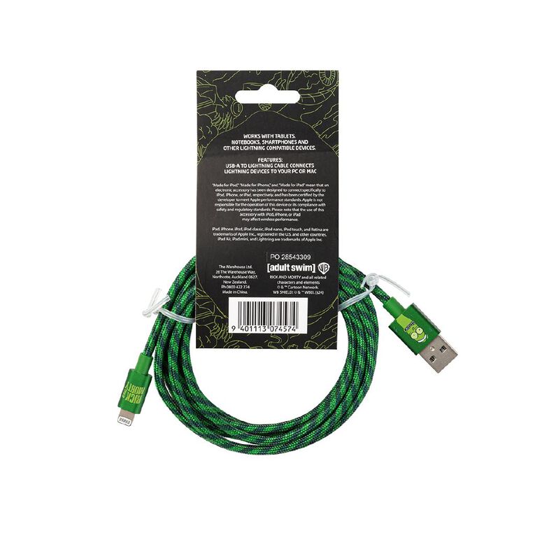 Rick and Morty Lightning Cable 2m | The Warehouse