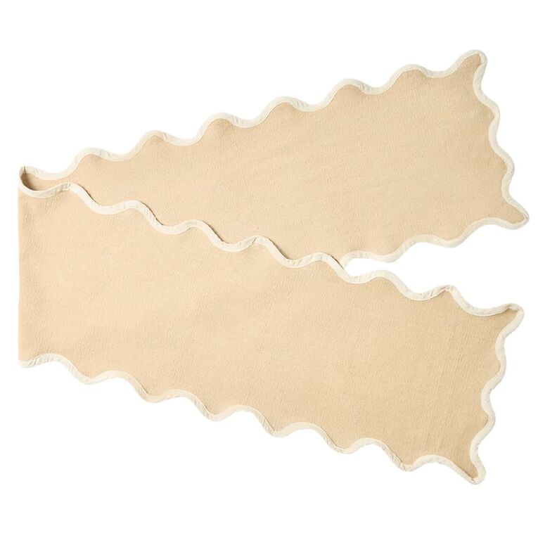 Living & Co Scalloped Table Runner Natural Natural | The Warehouse