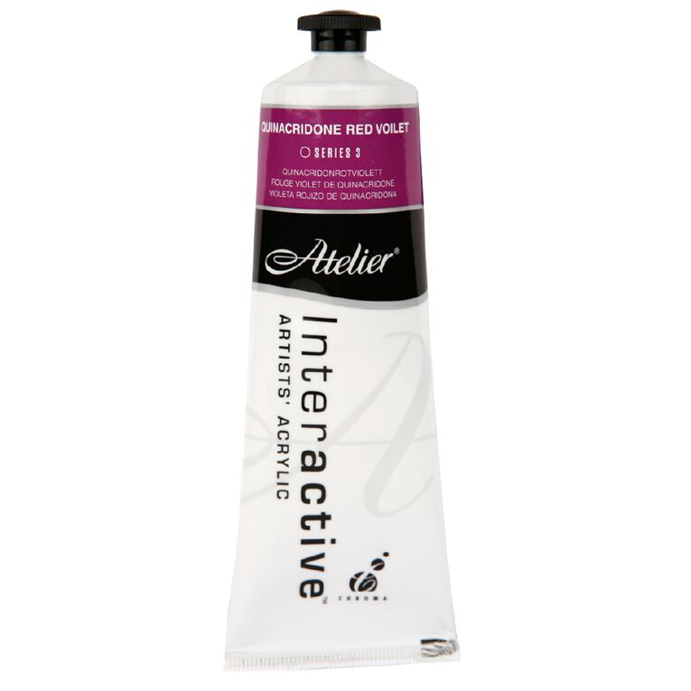 Atelier S3 Acrylic Paint Quinacridone Red Violet 80ml | The Warehouse