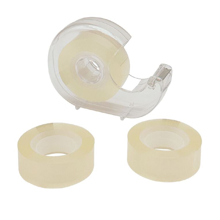 WS Tape With Dispenser 18mm Clear 3 Pack | The Warehouse