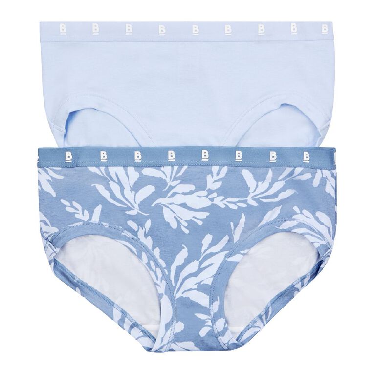 B FOR BONDS Women's Midi Briefs 2 Pack Blue S25 12K | The Warehouse