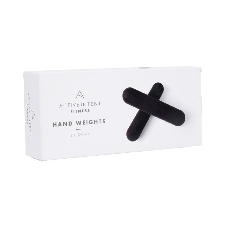 Active Intent Fitness Silicone Hand Weights 2kg Black 2 Pack Black ...