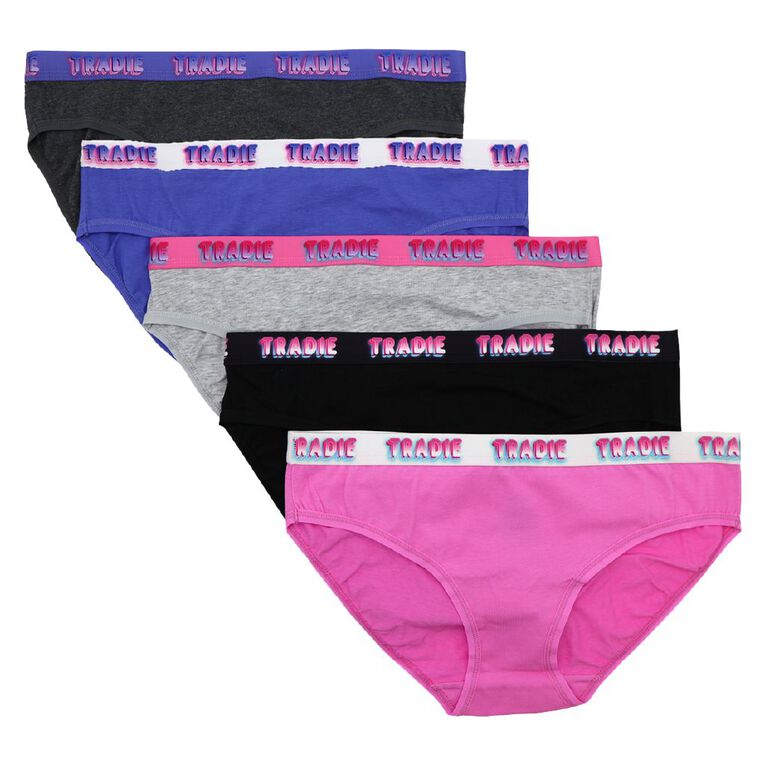 Tradie Women's Bikini Briefs 5 Pack Multi-Coloured W24 Disco | The ...