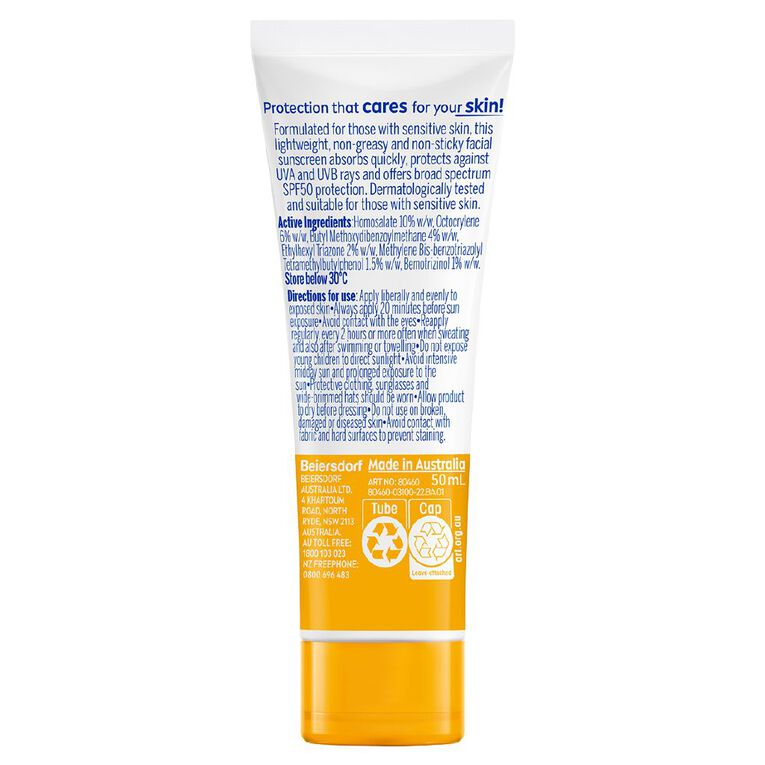 Nivea Sun UV Face Sensitive Protect SPF50 White/Yellow White/Yellow ...