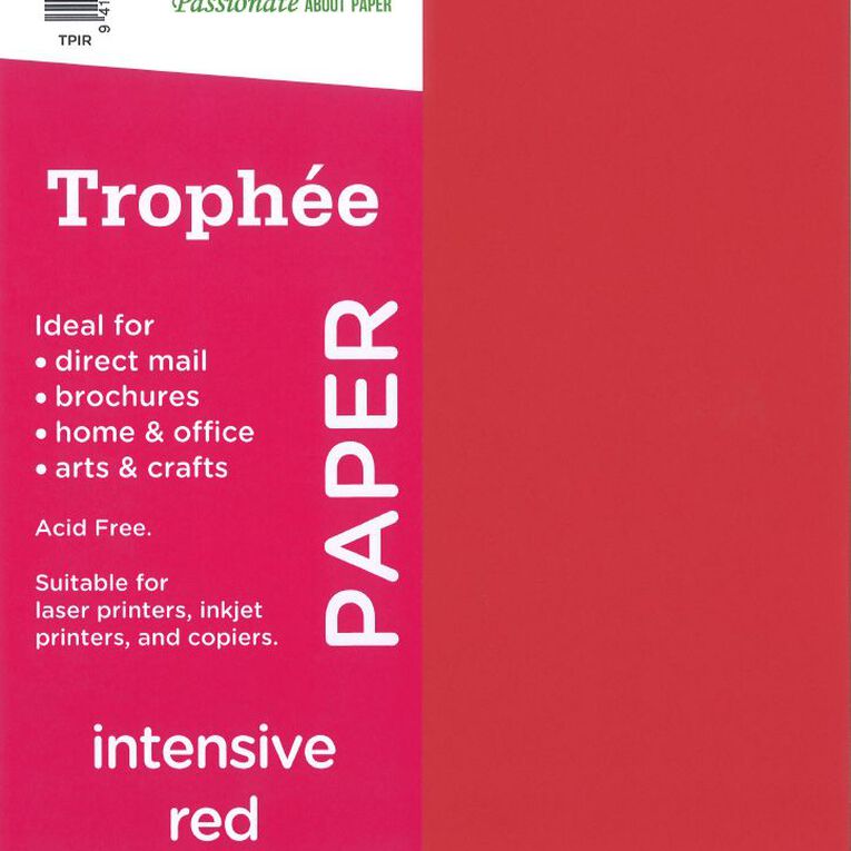Trophee Paper 80gsm 30 Pack Intensive Red A4 Red Mid | The Warehouse
