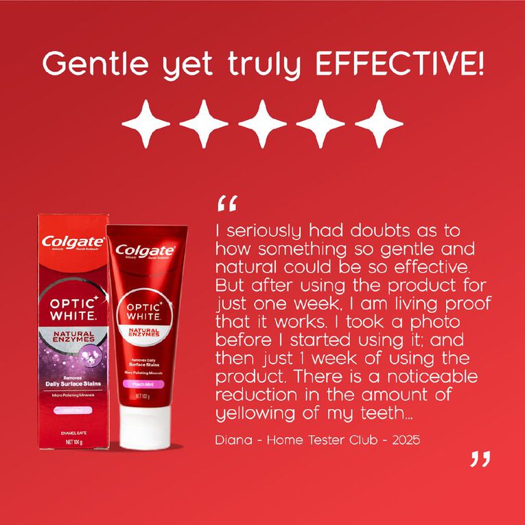 Colgate Optic White Enzyme Toothpaste 100g | The Warehouse